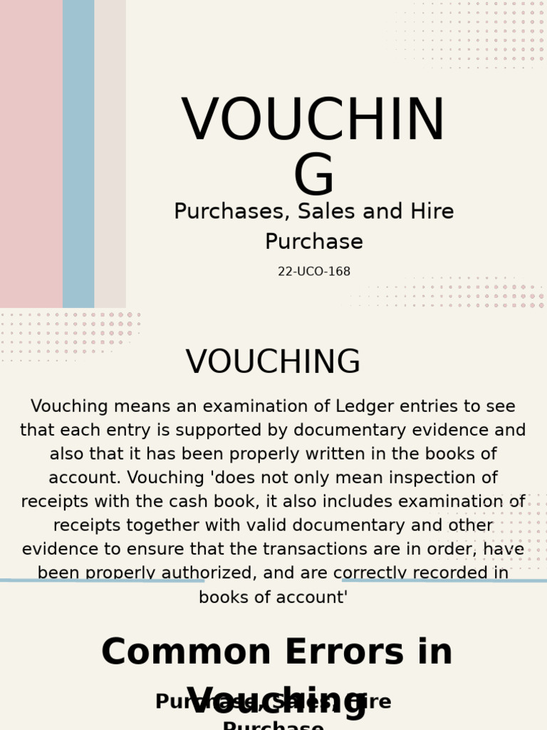Presentation On Vouching | PDF | Receipt | Invoice