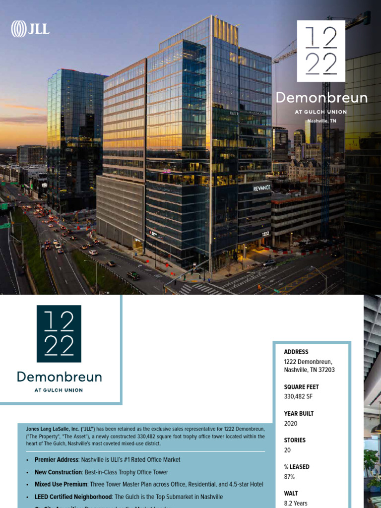 1222 Demonbreun Teaser - JLL | PDF | Mixed Use Development