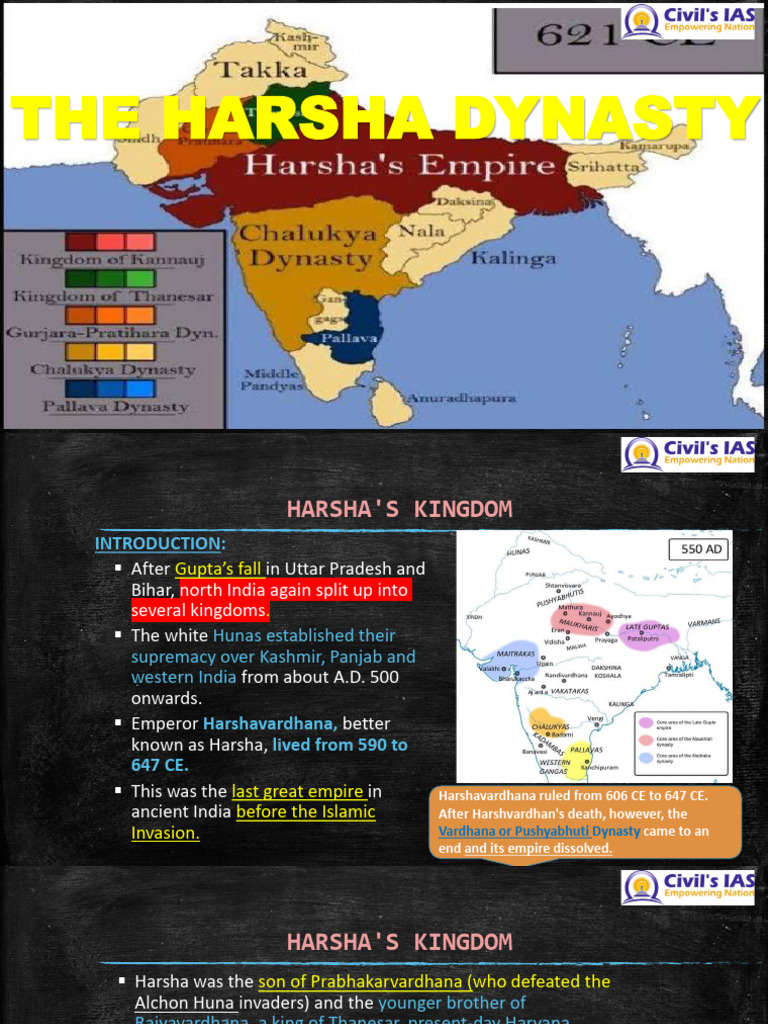 The Harsha Dynasty - Lecture 7 | PDF