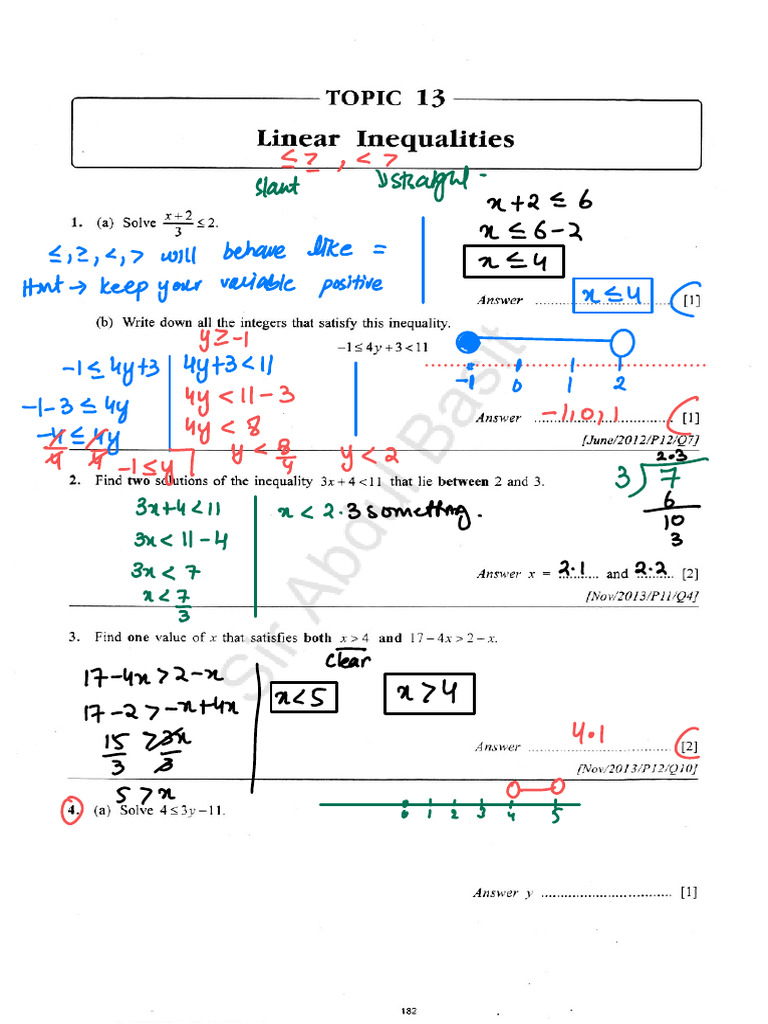 Algebraic Equations and Inequalities Guide | PDF