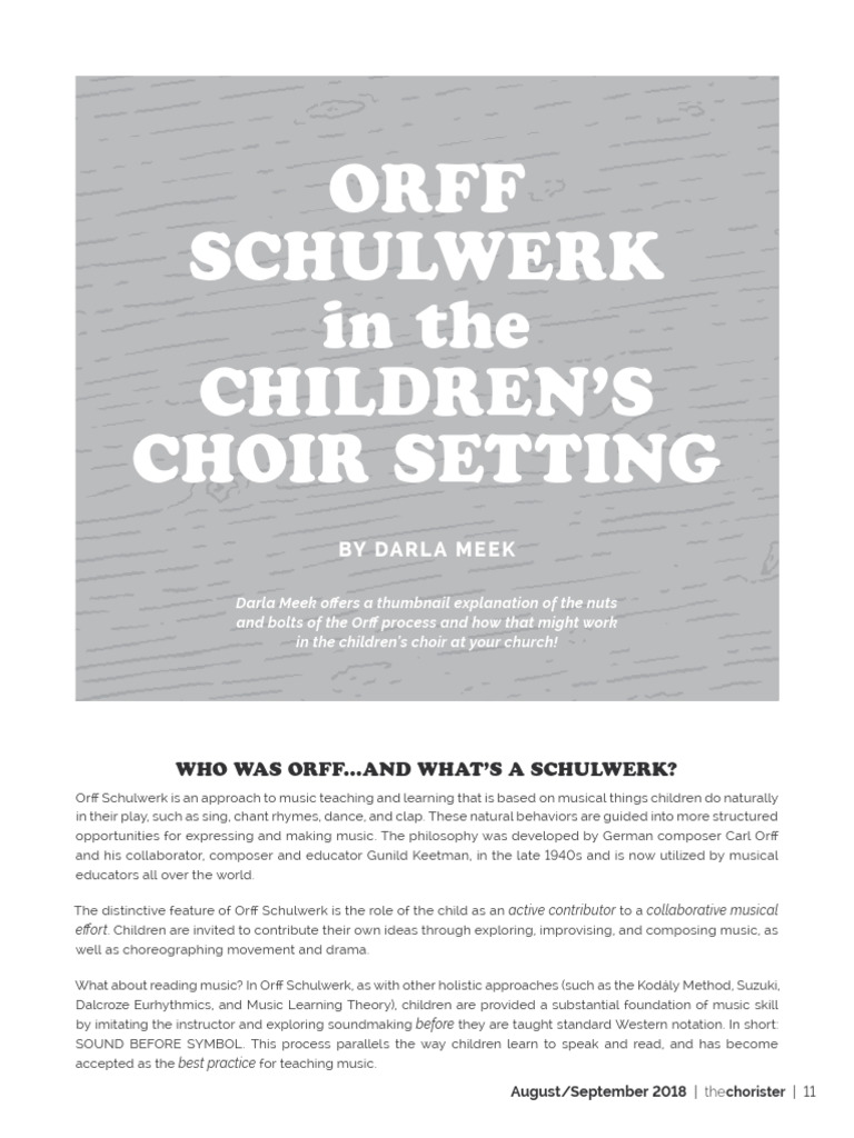 Orff Schulwerk | PDF | Musical Compositions | Compositions