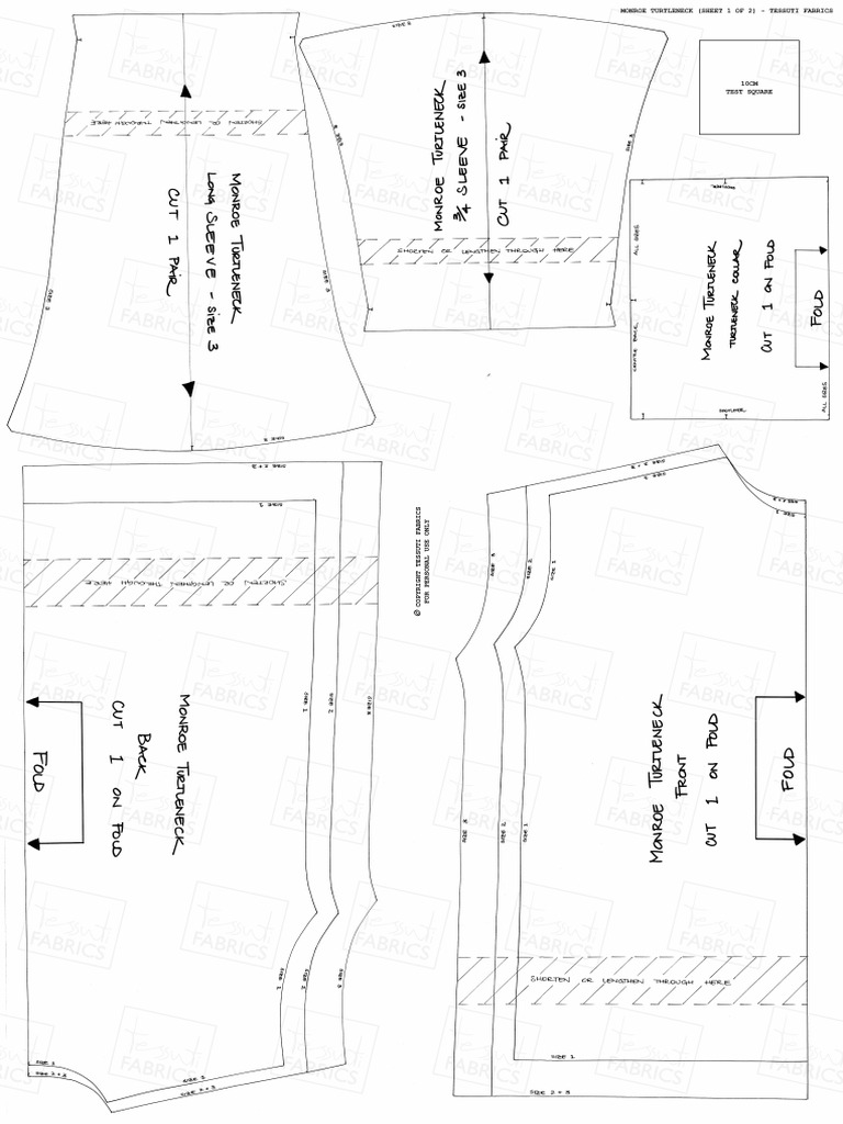 Monroe Turtleneck Sheet 1 (A0) (Actual Size - Copy Shop) | PDF