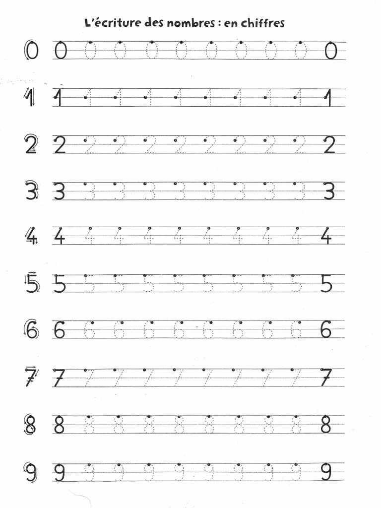 Ecriture Chiffres | PDF