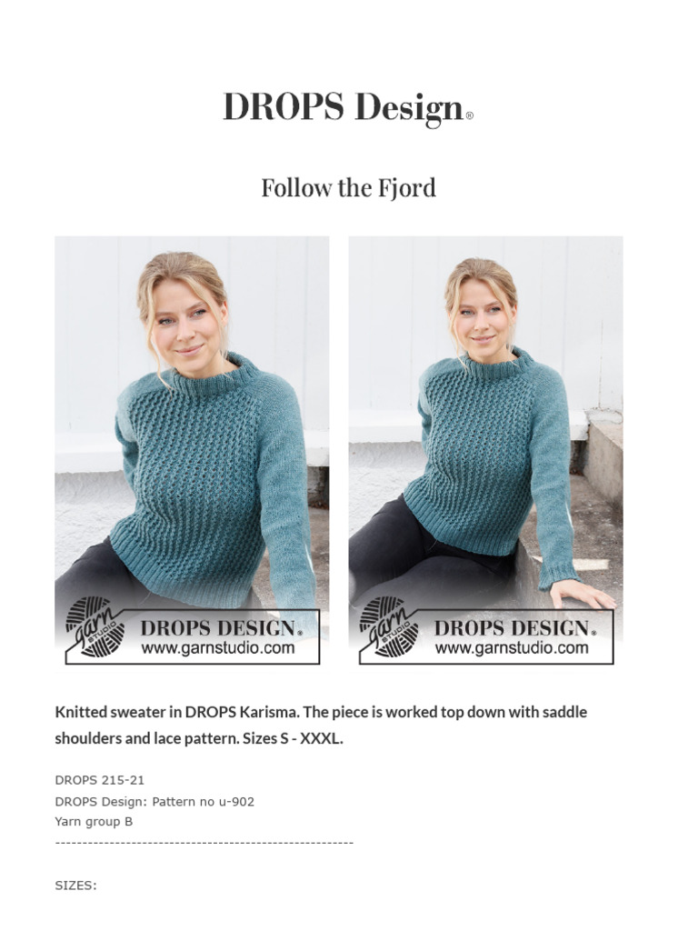 Follow The Fjord - Knitted Sweater in DROPS Karisma. The Piece Is ...