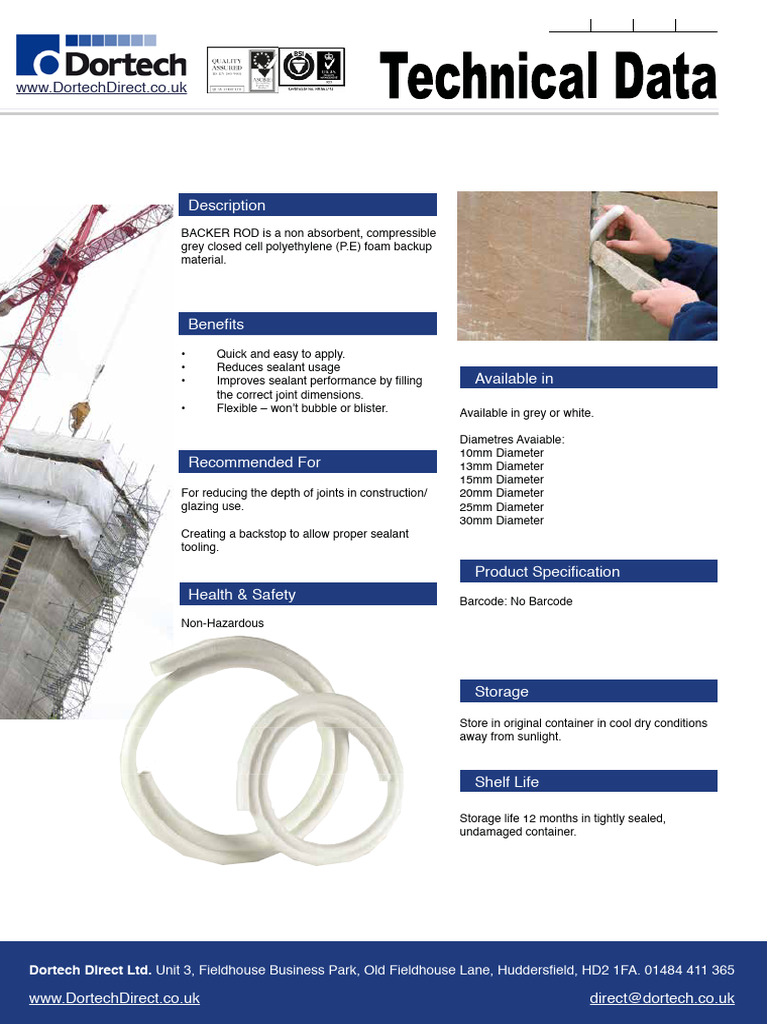 Poly-Joint-Foam-Backer-Rod-Data-Sheet | PDF