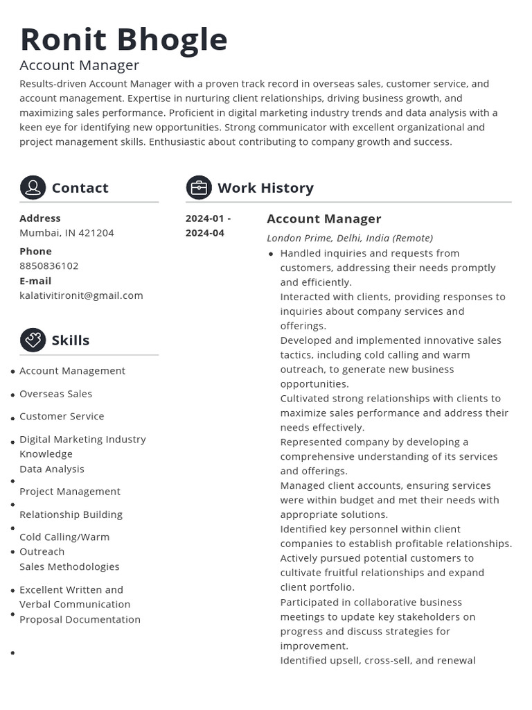 Ronit_Bhogle_Resume.pdf | PDF | Marketing | Sales