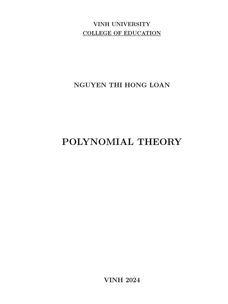 Lecture Note - Polynomial Theory | PDF | Ring (Mathematics) | Polynomial