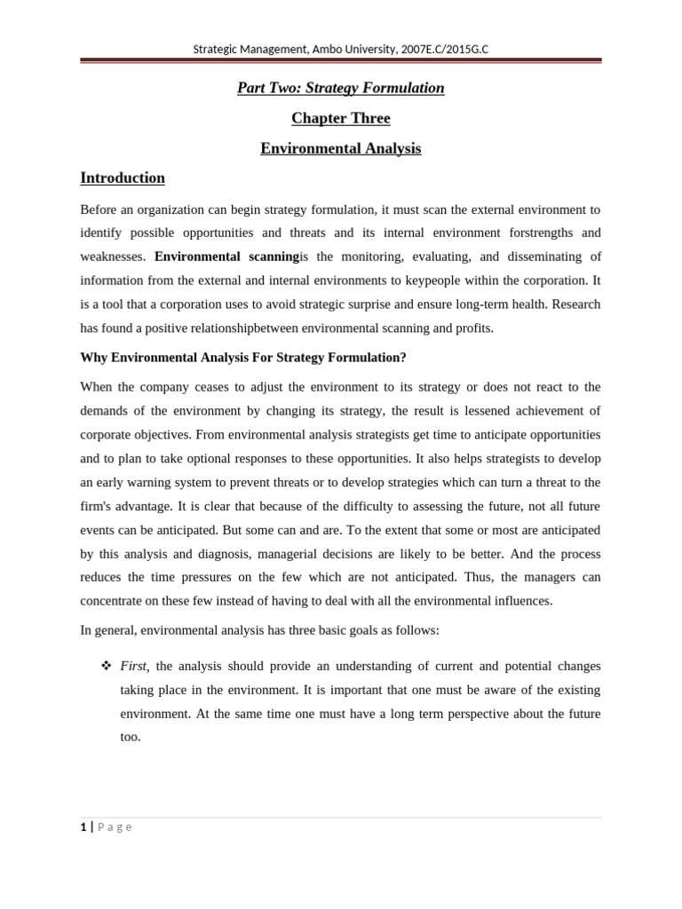 SM chapter 4 (2) | PDF | Swot Analysis | Strategic Management