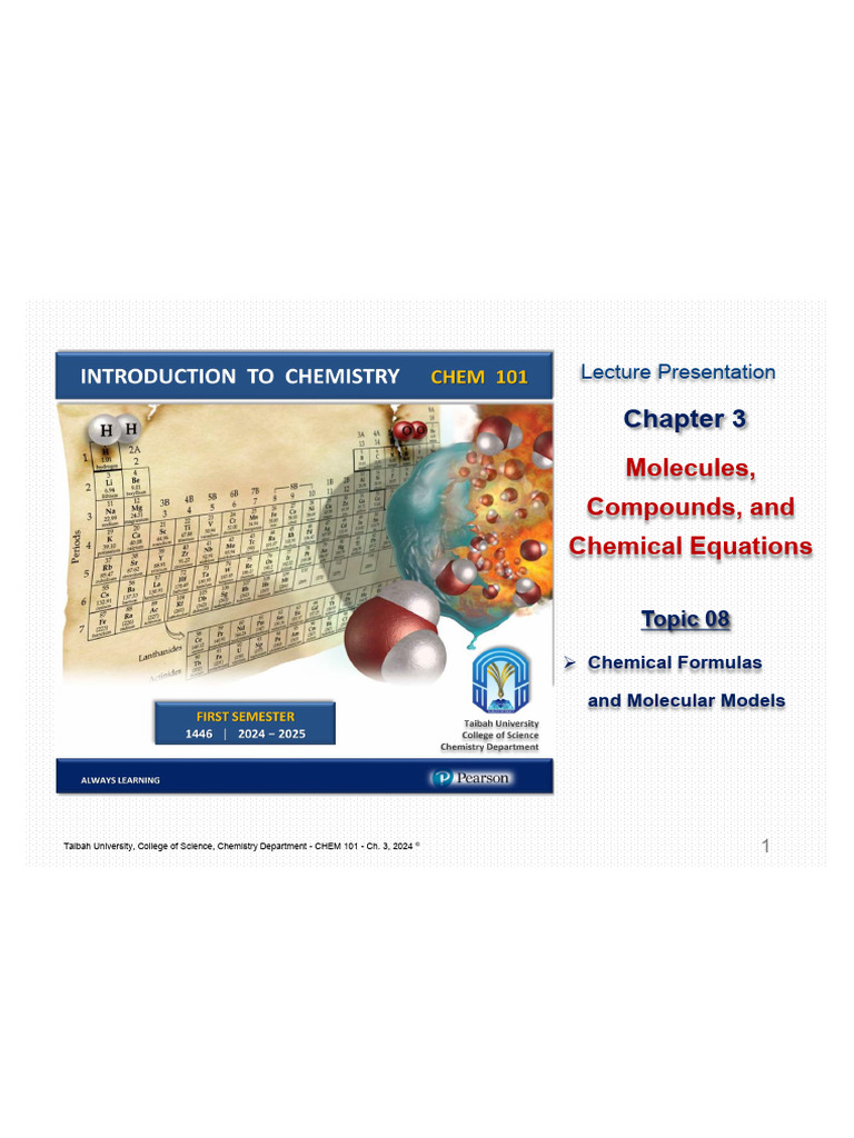 فتح Chapter 03 - Topics 08-12 - CHEM 101 (1st Semester - 1446) PDF | PDF | Chemical Bond | Ion