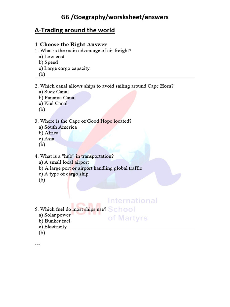 Geography Worksheets - g6 | PDF | Glacier | Ice