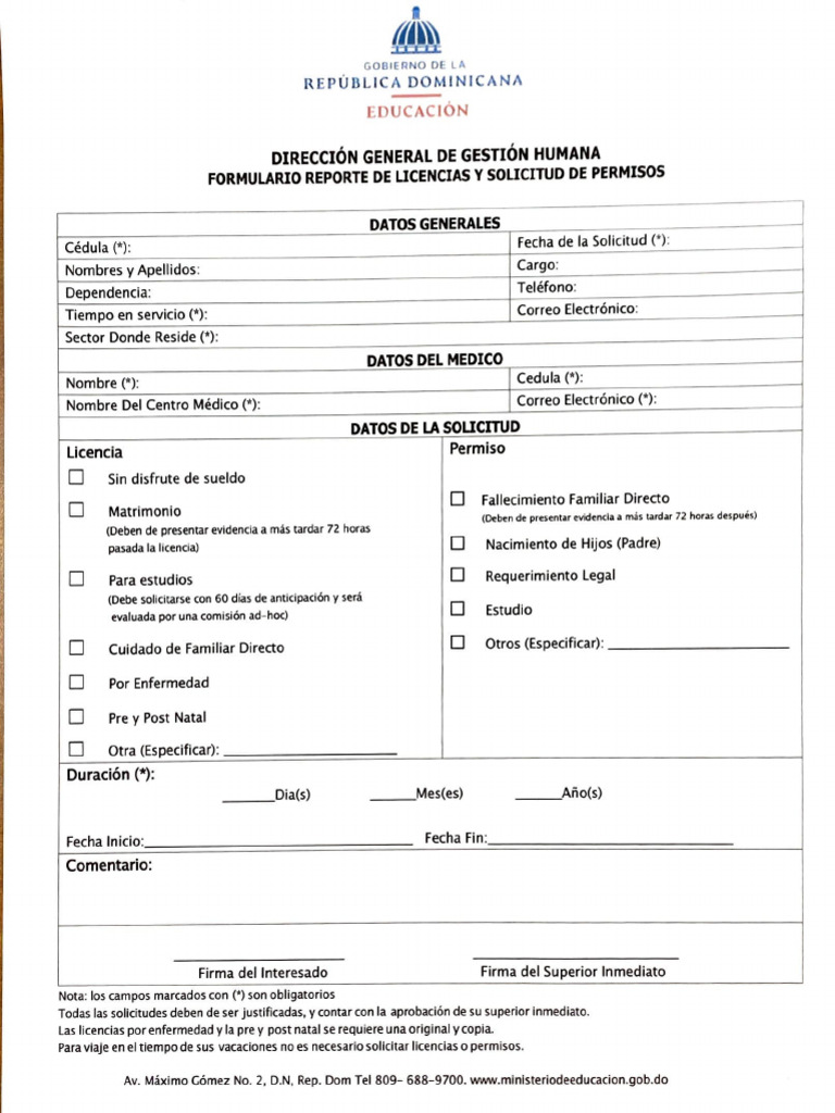 Form. Licencias y Permisos | PDF