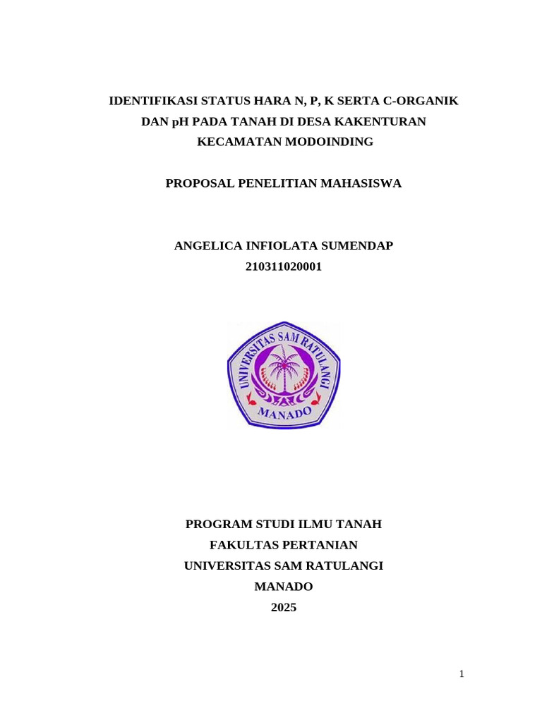 Proposal Angelica Sumendap Revisii Pdf