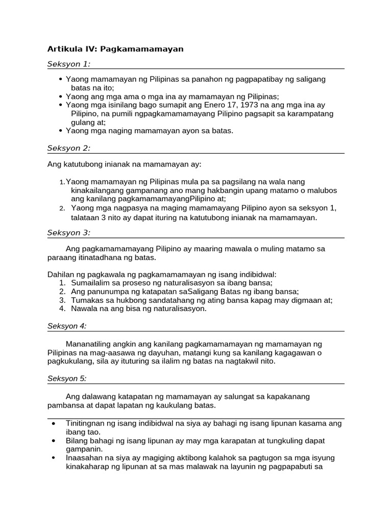 Artikula IV | PDF