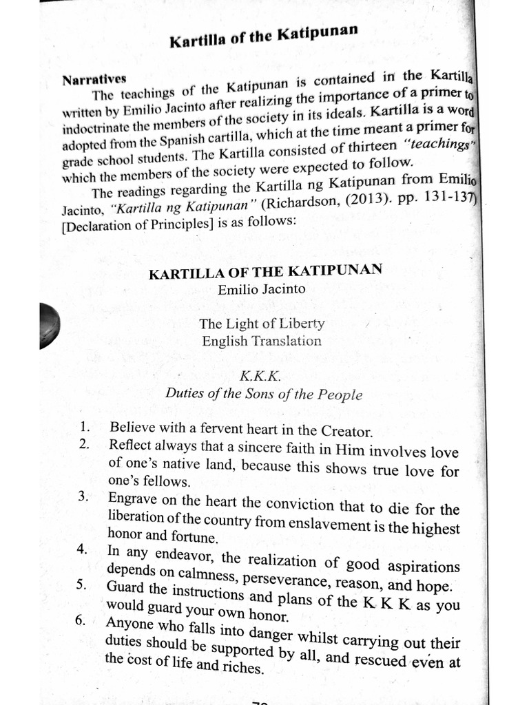 Kartilla of the Katipunan | PDF