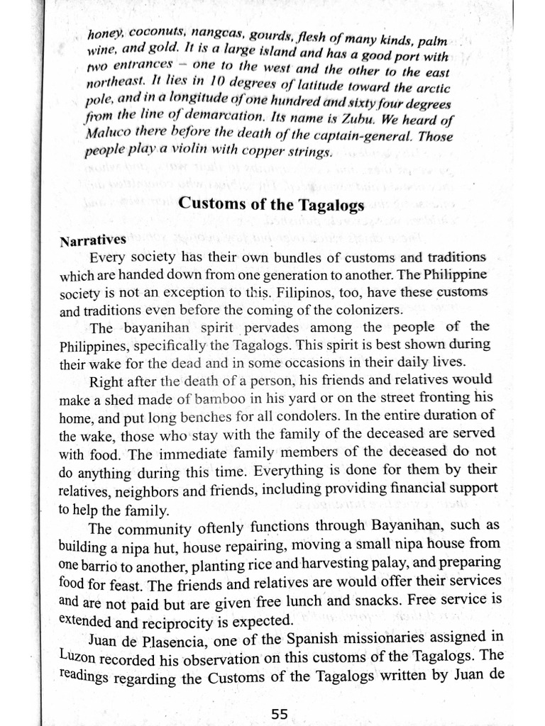 Customs of The Tagalog | PDF