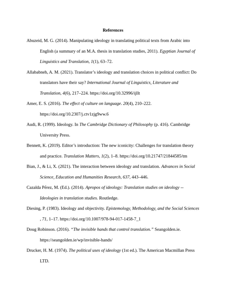 Literature Review References | PDF | Translations | Semiotics