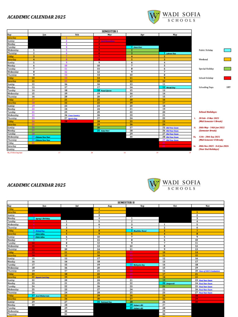 Academic Calendar 2025 | PDF