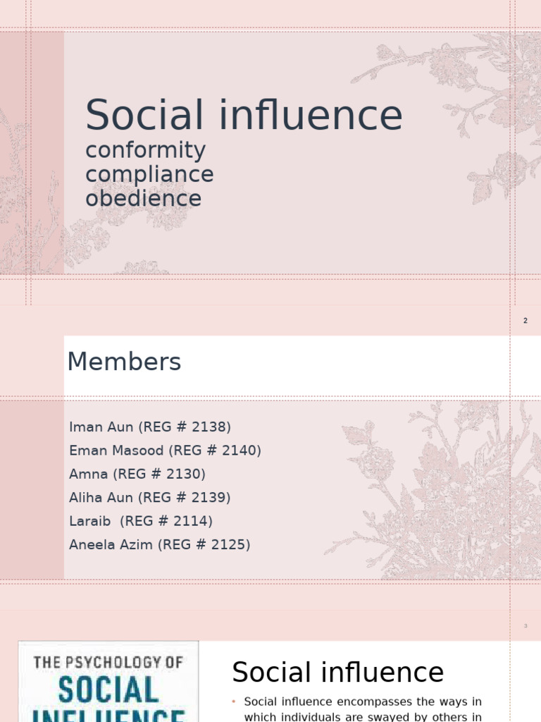 Social Influence (1) - 1 | PDF | Conformity | Social Psychology