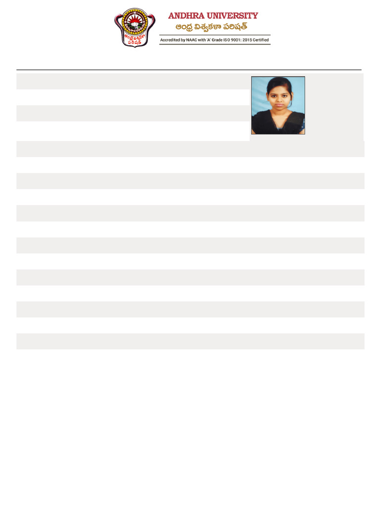 Andhra University 91-92 Convocation Details | PDF