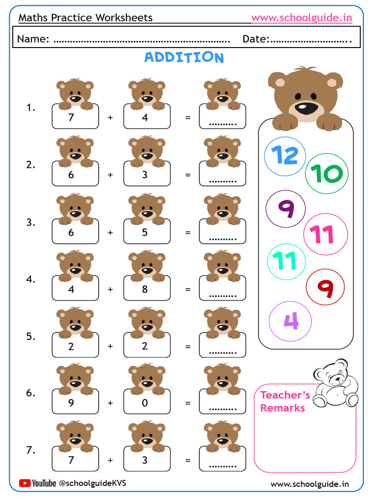 Addition Worksheet 6 | PDF