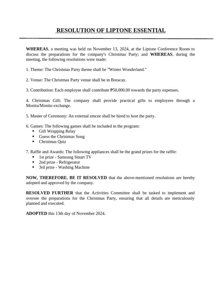 Resolutions_Template | PDF