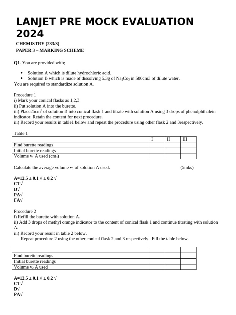 Chemistry f4 Pp2 Qs | PDF | Titration | Chemistry