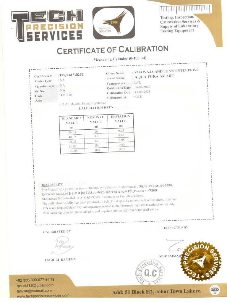 Calibration Report | PDF