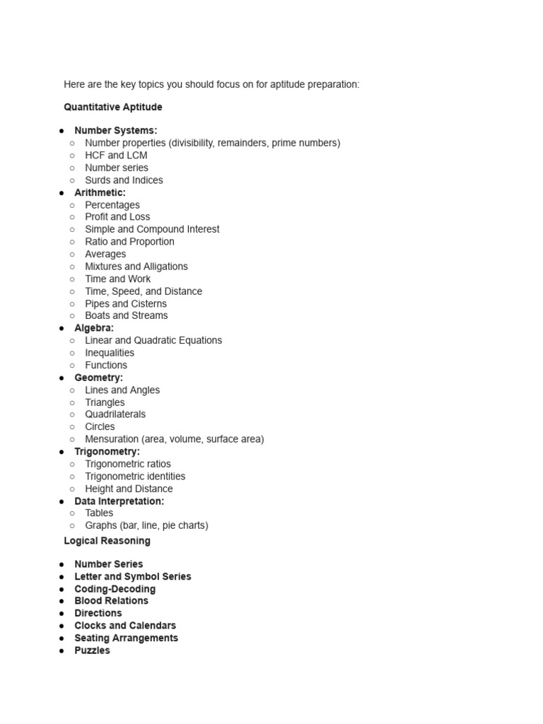 All Topic For Aptitude | PDF