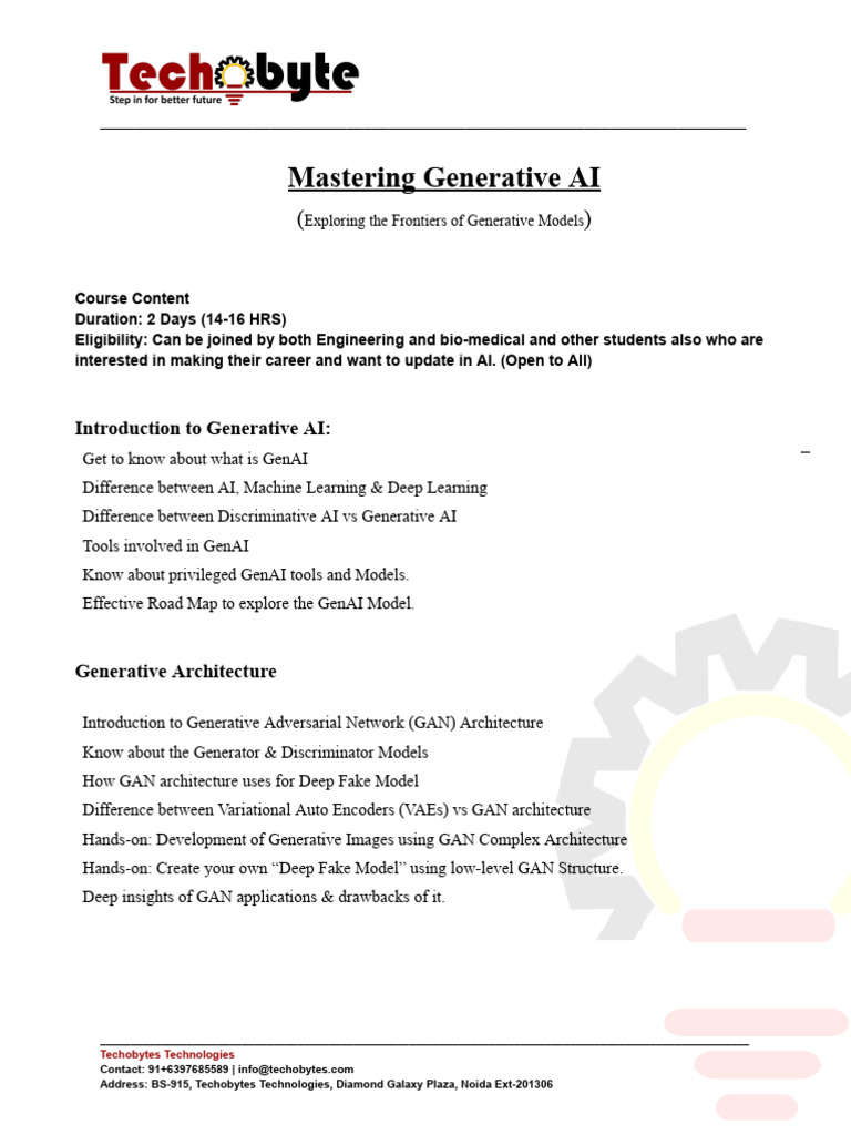 Mastering Generative AI | PDF | Artificial Intelligence | Intelligence ...
