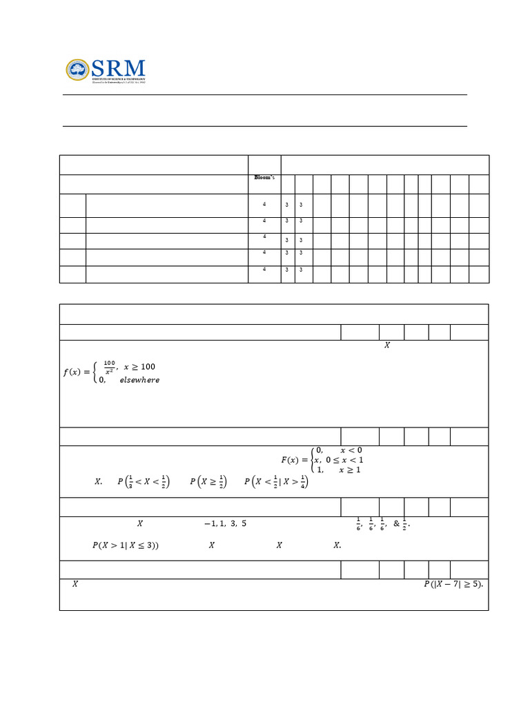 Assignment I-21MAB204T (2024-25) | PDF | Markov Chain | Random Variable