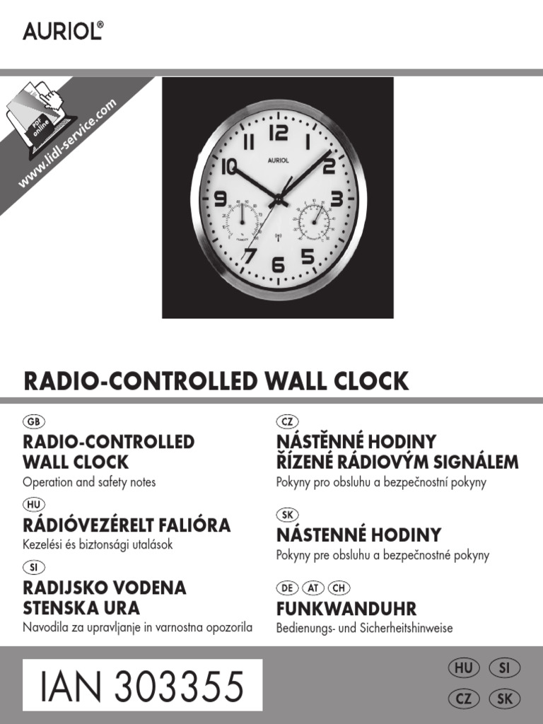 Auriol IAN 303355 Clock | PDF | Rechargeable Battery | Waste