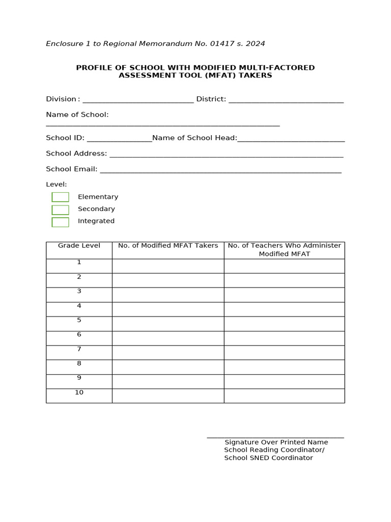 MFAT Forms | PDF