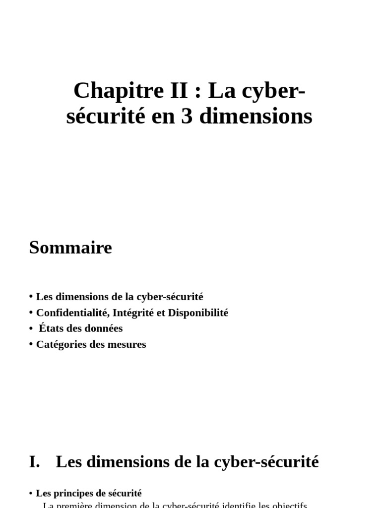 chapitre II | PDF | Sécurité des systèmes d'information | Sécurité