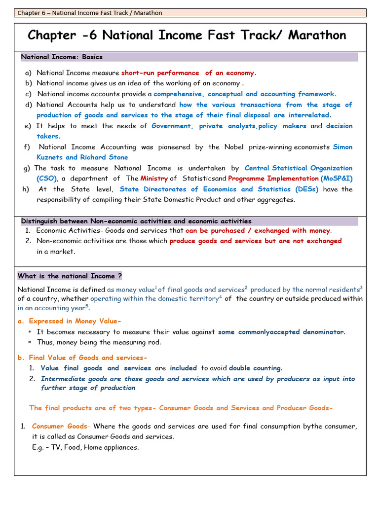CH 6 Summary notes | PDF | Economies | Economics