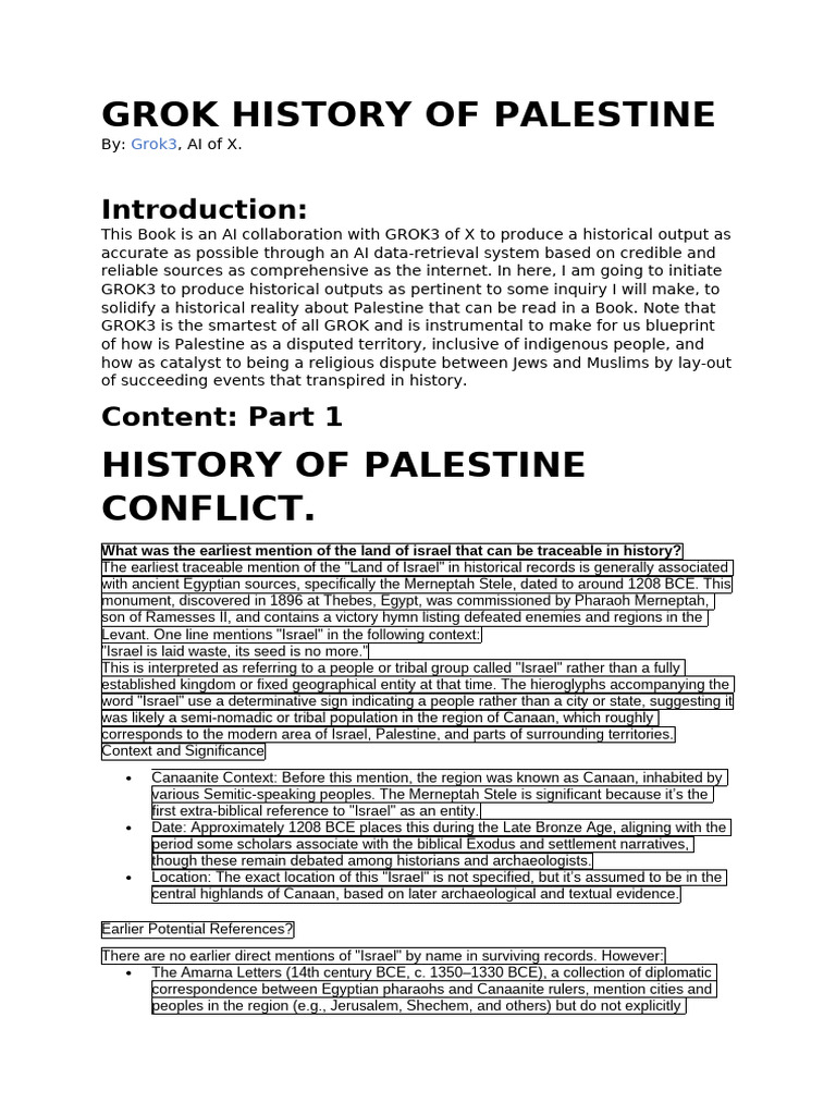 Grok History of Palestine | PDF | Canaan | Israelites