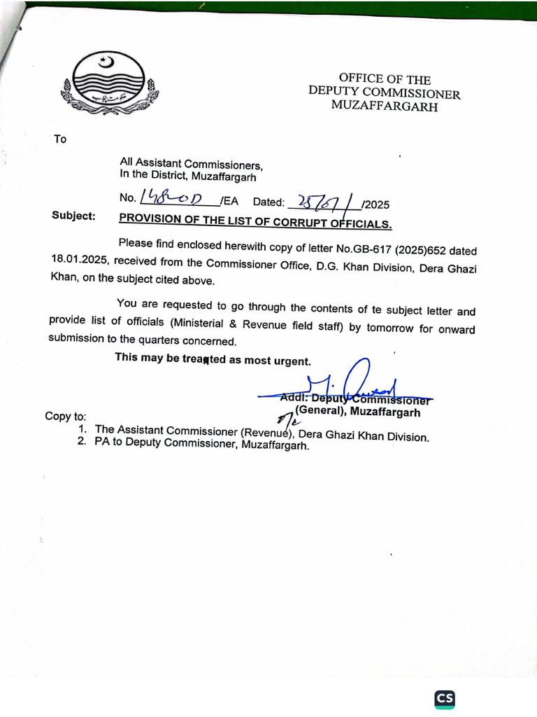 List of Corrupt Official. | PDF