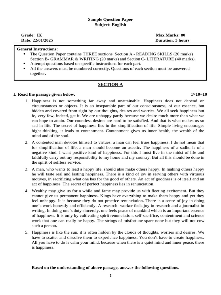 Grade 9 English SA II Sample QP | PDF | Deforestation | Forest Management