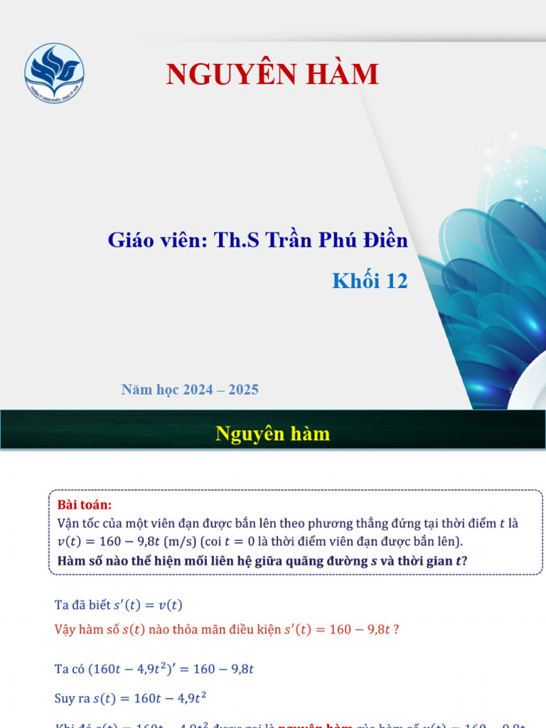 Nguyên Hàm p1 | PDF