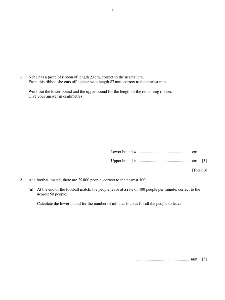 Limits of Accuracy Worksheet | PDF | Area | Elementary Geometry