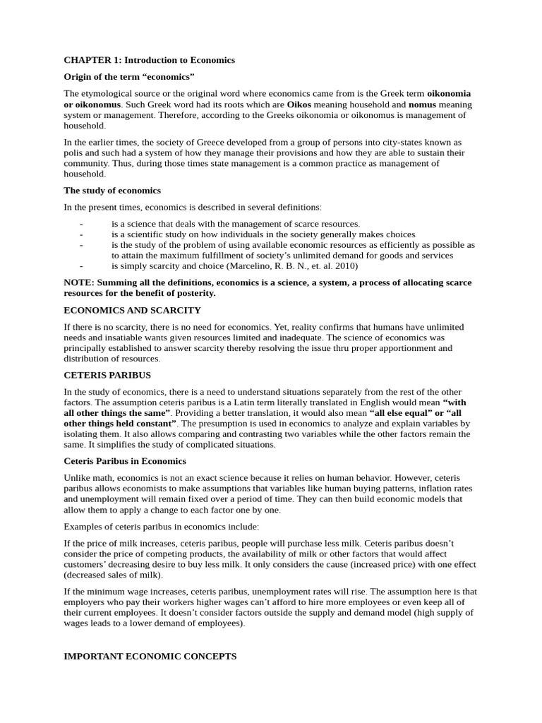 ECO E301 1 Introduction To Economics | PDF | Business Economics | Business
