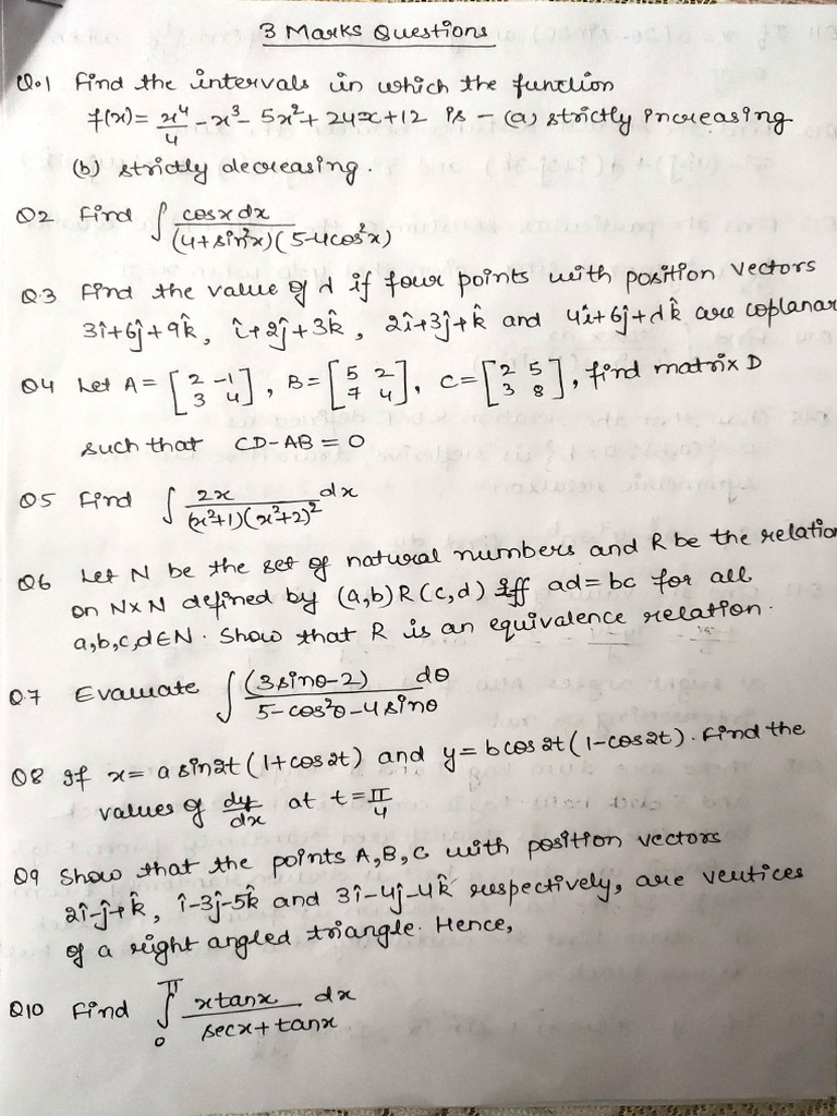 Class12-Maths-3Marks-Questions (Asit Raysingha) | PDF