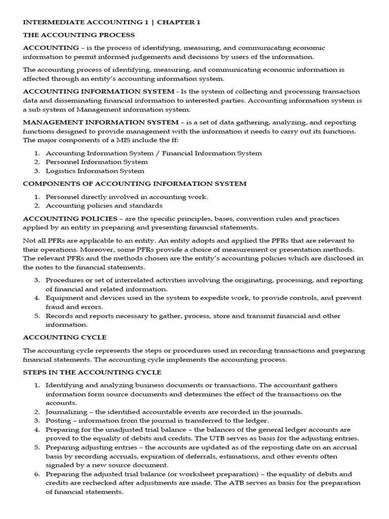 INTERMEDIATE ACCOUNTING 1 CHAP 1 3 Module | PDF | Debits And Credits | Financial Economics