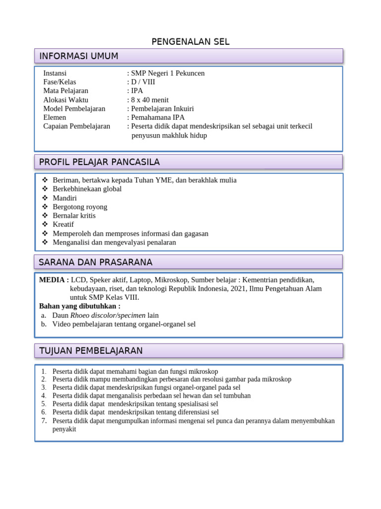 Pengenalan Sel | PDF