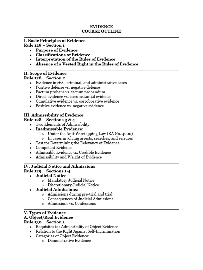 Evidence Principles and Case Law Overview | PDF | Evidence (Law) | Evidence