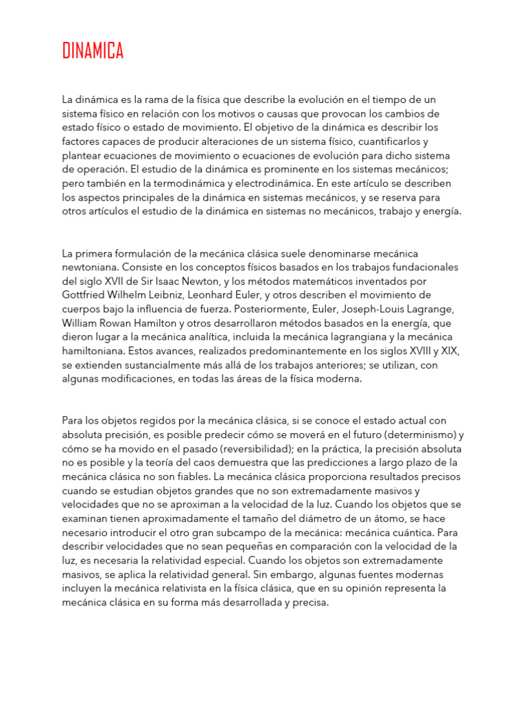 DINAMICA | PDF | Mecanica clasica | Mecánica