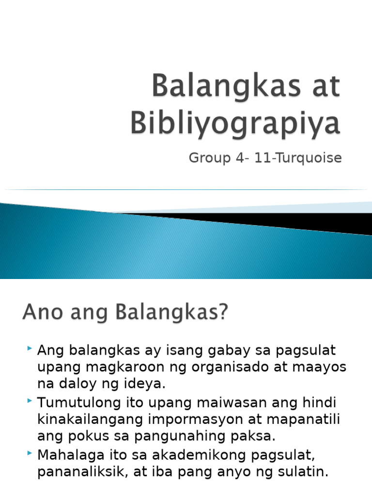 Balangkas_at_Bibliyograpiya | PDF
