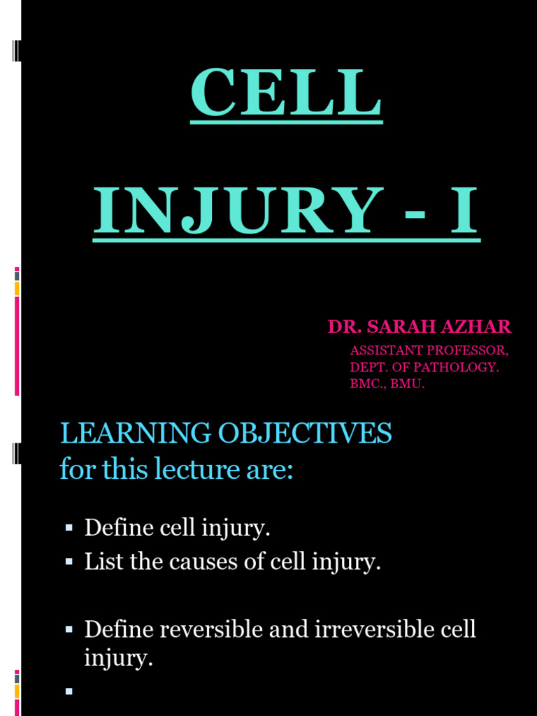 Cell Injury # 1 Intro, Reversible & Irreversible (6!3!24) | PDF | Cell ...