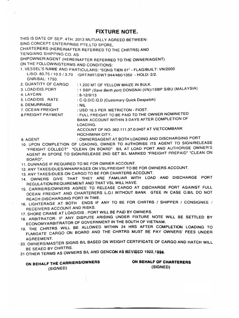 Fixture Note Vs CP | PDF