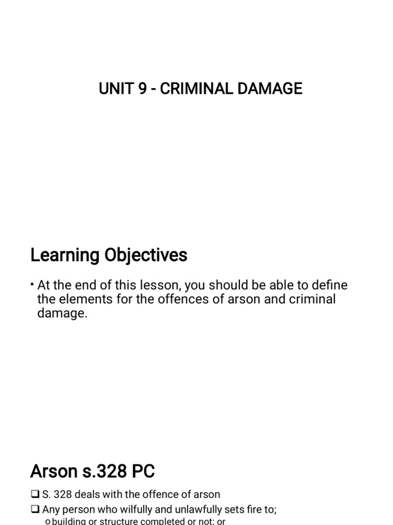 Criminal Damage and Deception Laws | PDF | Crime & Violence | Arson