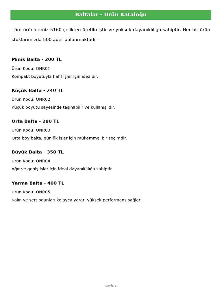 Urun Katalogu | PDF